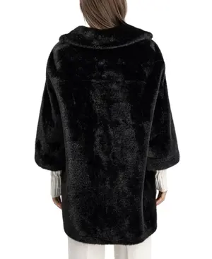 LYLA GRANT Faux Fur Mink Jacket - Black