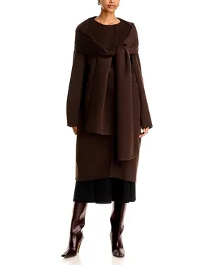 Hugo Boss Chalet Double Face Scarf Coat Exclusive - Medium Brown