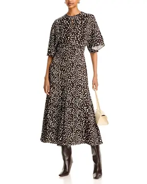 Hugo Boss Donazati Flutter Sleeve Midi Dress Exclusive