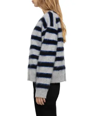 Zadig&Voltaire Markuz Ws Stripes Cashmere Dropped Shoulder Sweater