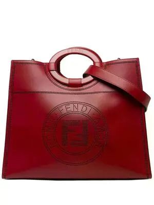 Fendi 2010-2026 Medium Perforated Leather Runaway Tote Satchel - Red