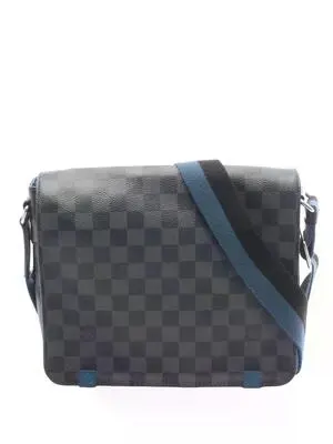 LOUIS VUITTON 2016 Damier Graphite District Pm Crossbody Bag - Black