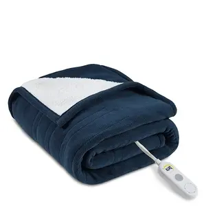 BEAUTYREST Serta Fleece To Sherpa Heated Throw, 50 X 60 - Blue