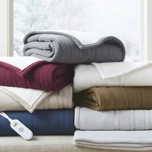 BEAUTYREST Serta Fleece To Sherpa Heated Throw, 50 X 60 - Blue