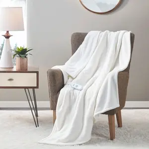 BEAUTYREST Serta Fleece To Sherpa Heated Throw, 50 X 60 - Ivory