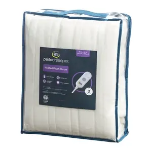 BEAUTYREST Serta Fleece To Sherpa Heated Throw, 50 X 60 - Ivory