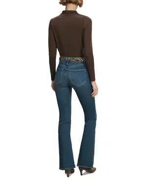 Veronica Beard Mylie Mock Neck Long Sleeve Ruched Top