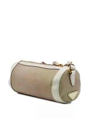 Prada 2013-2026 Canvas Canapa Logo Bow Barrel Crossbody Bag