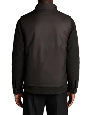 Vince Stand Collar Insulated Vest - Black