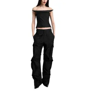 KATE BARTON Astrid Denim Sculpted Drape Trousers