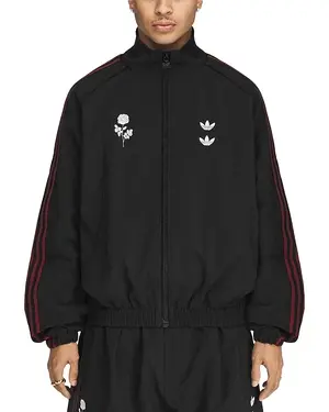 ADIDAS X WILLY CHAVARRIA Rose Logo Woven Stripe Track Jacket - Black