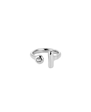 UNODE50 Open Sterling -plated Ring With White Topaz