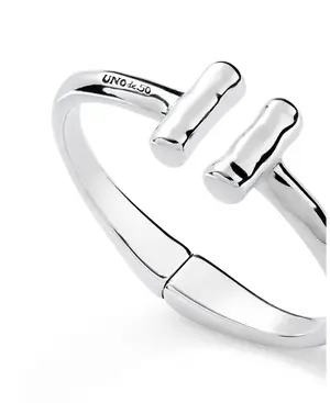 UNODE50 Rigid Sterling -plated Bracelet With Two Tubes At The Ends