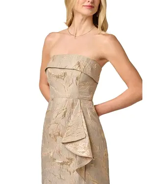 Adrianna Papell Strapless Jacquard Mermaid Gown