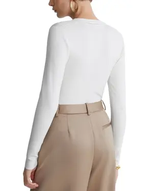 REISS Evangeline V Neck Silk Blend Top