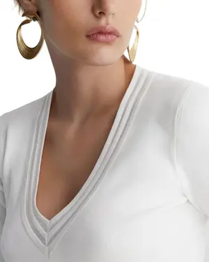 REISS Evangeline V Neck Silk Blend Top