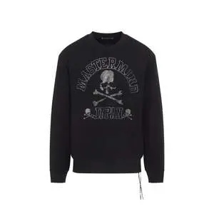 MASTERMIND WORLD Mini Swarovski Crystals Cotton Sweatshirt For - Black