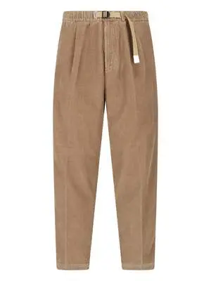 WHITE SAND Corduroy Drawstring Trousers - Brown