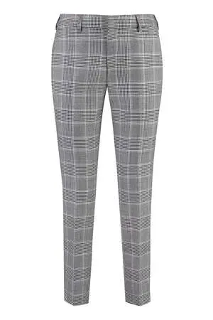 PT TORINO Houndstooth Tailored Virgin Wool Trousers