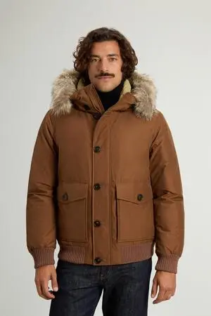 Woolrich Polar Detachable Fur Bomber Jacket - Bison