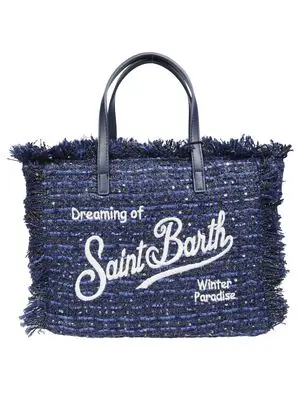 MC2 SAINT BARTH Colette Tweed Mini Handbag With Strap - Multicolor
