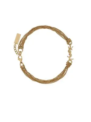 Saint Laurent Adjustable Lobster Clasp Charm Bracelet With Cassandre Charm