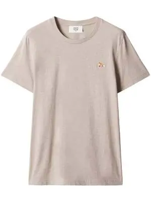 Maison Kitsuné Fox Embroidered Cotton T-shirt - Beige