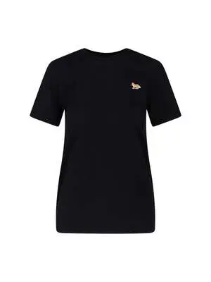 Maison Kitsuné Fox Embroidered Cotton T-shirt - Black