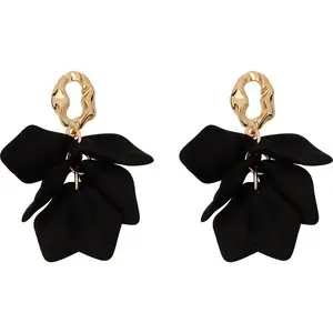 PANACEA Petal Drop Earrings - Black
