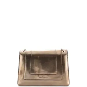 BVLGARI Serpenti Forever Square Shoulder Bag Metallic Leather Medium