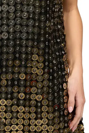 Mac Duggal Metallic Embellished Mini Dress