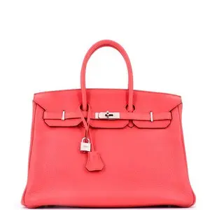 Hermès Birkin Handbag Pink Togo With Palladium Hardware 35 - Red
