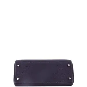 Hermès Kelly Handbag Blue Togo With Palladium Hardware 28