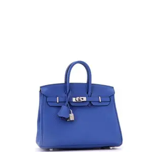Hermès Birkin Handbag Togo With Palladium Hardware 25 - Blue