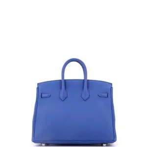 Hermès Birkin Handbag Togo With Palladium Hardware 25 - Blue