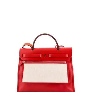 Hermès Herbag Zip Berline Vache Canvas And Leather 31