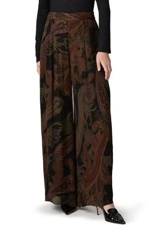 Paige Carina Wide Leg Pants - Black Multi