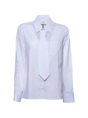 SOLOTRE Tie-detail Chest-pocket Shirt - White