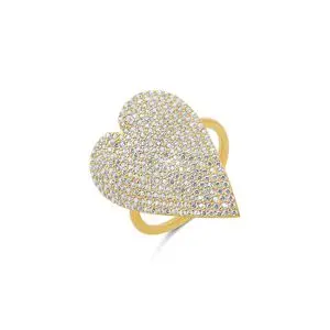 SHYMI Pave Heart Ring - Gold