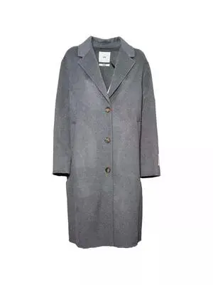 SOLOTRE Single-breasted Notched-lapel Coat - Grey