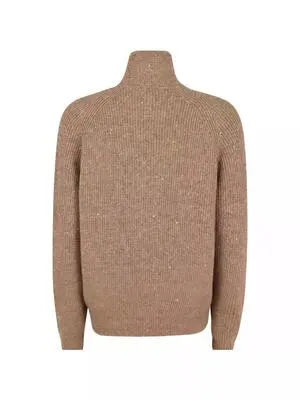 Seventy Sequin-embellished Ribbed-knit Cardigan - Brown