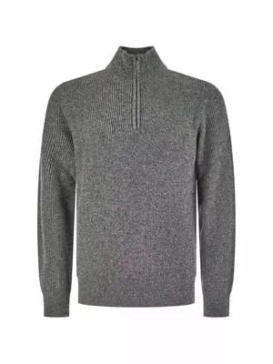 PIACENZA CASHMERE 1733 Ribbed-knit Quarter-zip Sweater