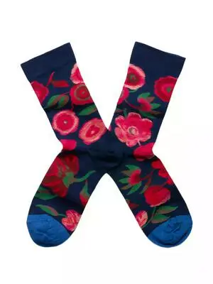 BONNE MAISON Le Tapis Floral-print Socks - Blue