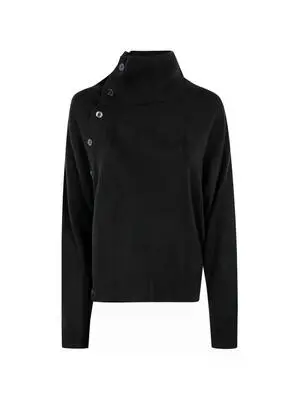 Seventy Turtleneck Button-fastening Sweater - Black