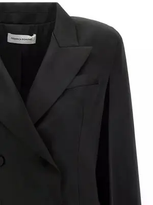 FEDERICA BONIFACI Tuxedo Double-breasted Cape Blazer