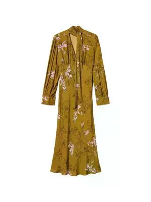 TWINSET Floral Crêpe De Chine Midi Dress