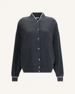 Brunello Cucinelli Techno Cotton And Cashmere Interlock Bomber Jacket
