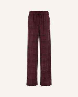 Ermanno Scervino Relaxed Tailoring Check Satin Pants