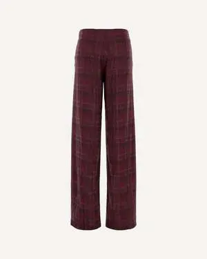 Ermanno Scervino Relaxed Tailoring Check Satin Pants