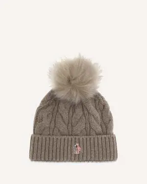 Moncler Pom-pom Wool And Cashmere Beanie - Brown